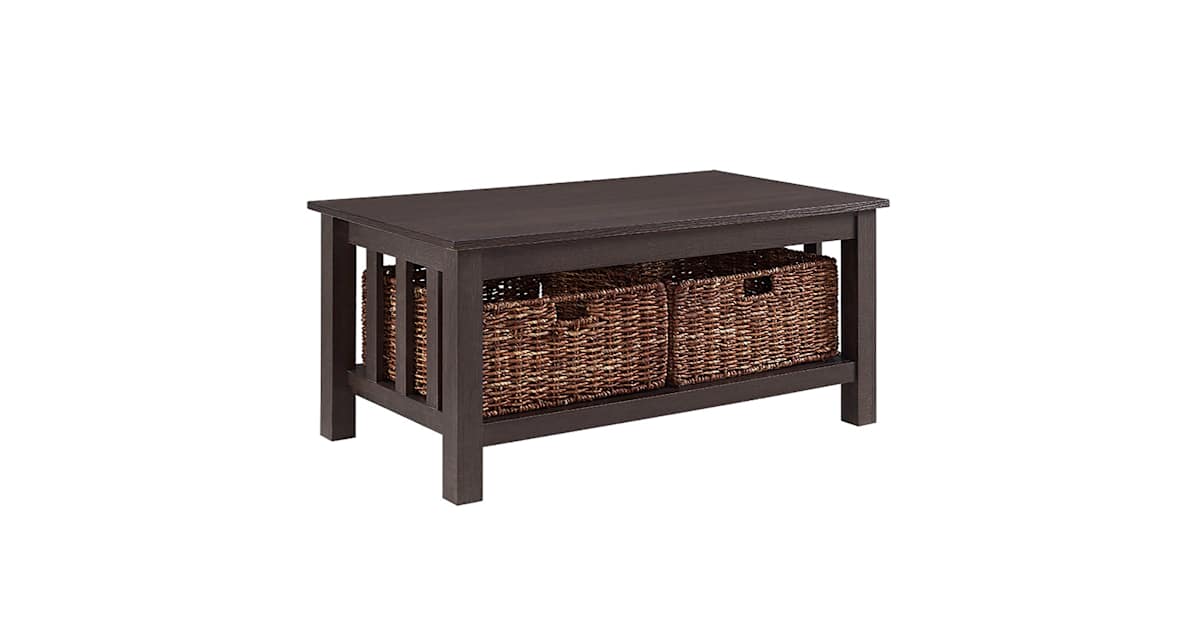Walker Edison WEIF89660ESP Casual Contemporary 40" Long Coffee Table ...