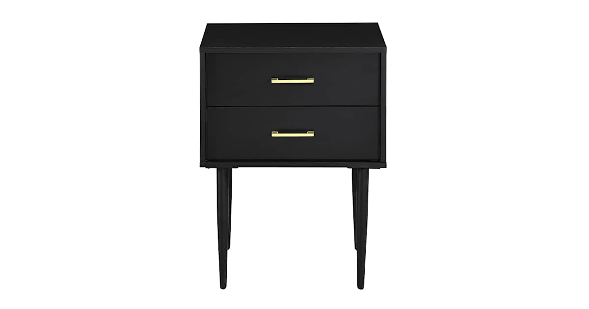Walker Edison WEIF92526BK Millwork 20" Wide Modern Nightstand Side ...