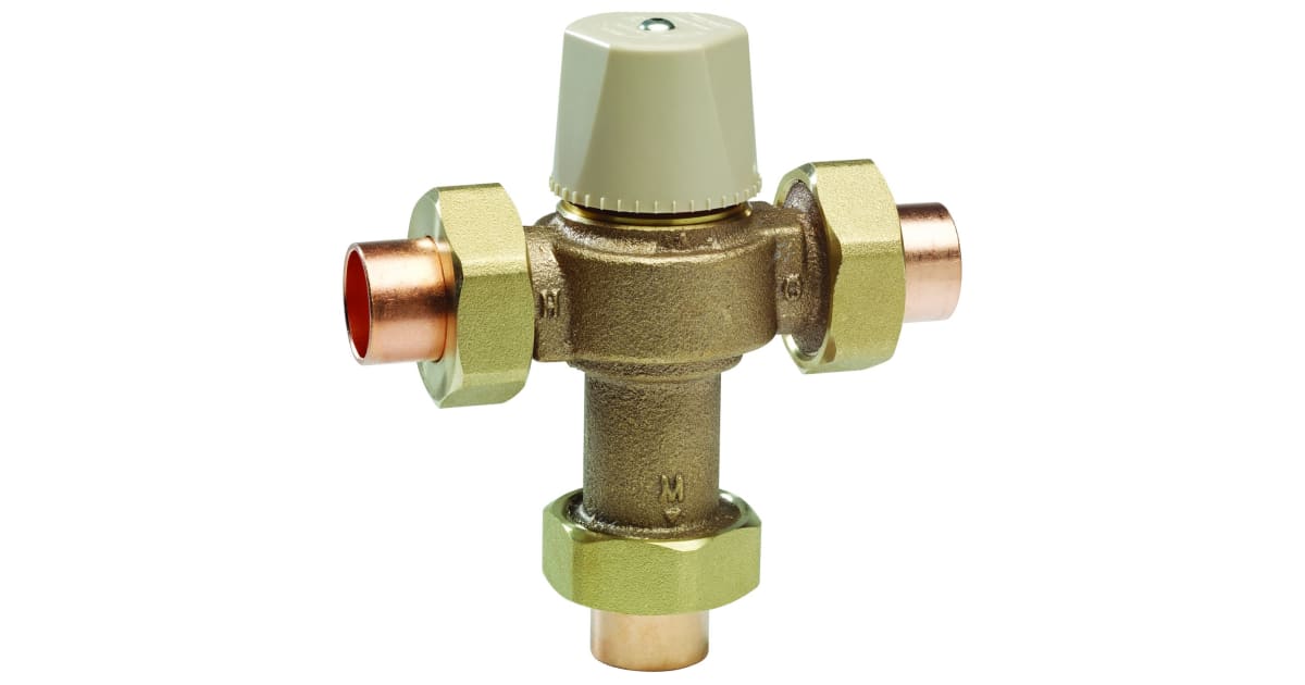 Watts 0559115 1/2" Lead Free Thermostatic Mixing Valve with Solder ...