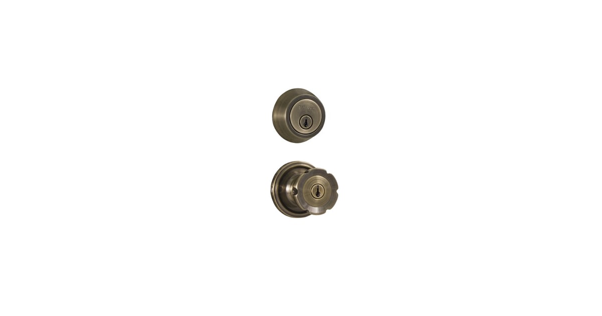 Weslock 00640E-671-A Single Cylinder Keyed Entry Eleganti Door Knob Set and 671 Deadbolt Combo ...