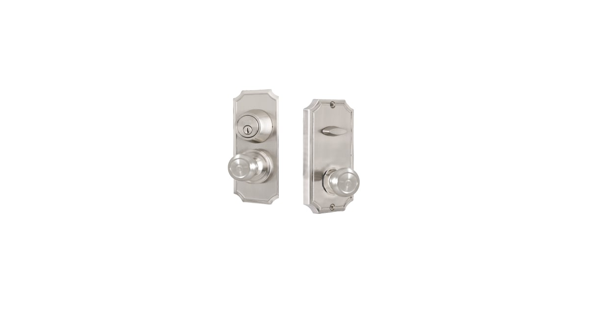 Weslock 01501ZNZNSL2D Unigard Interconnected Entry Set with Function and Savannah Style Knobs ...