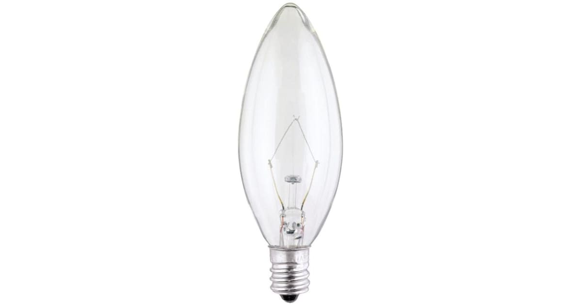 Westinghouse 03684 60B10 Single 60 Watt Torpedo B10 E12 Candelabra Base ...