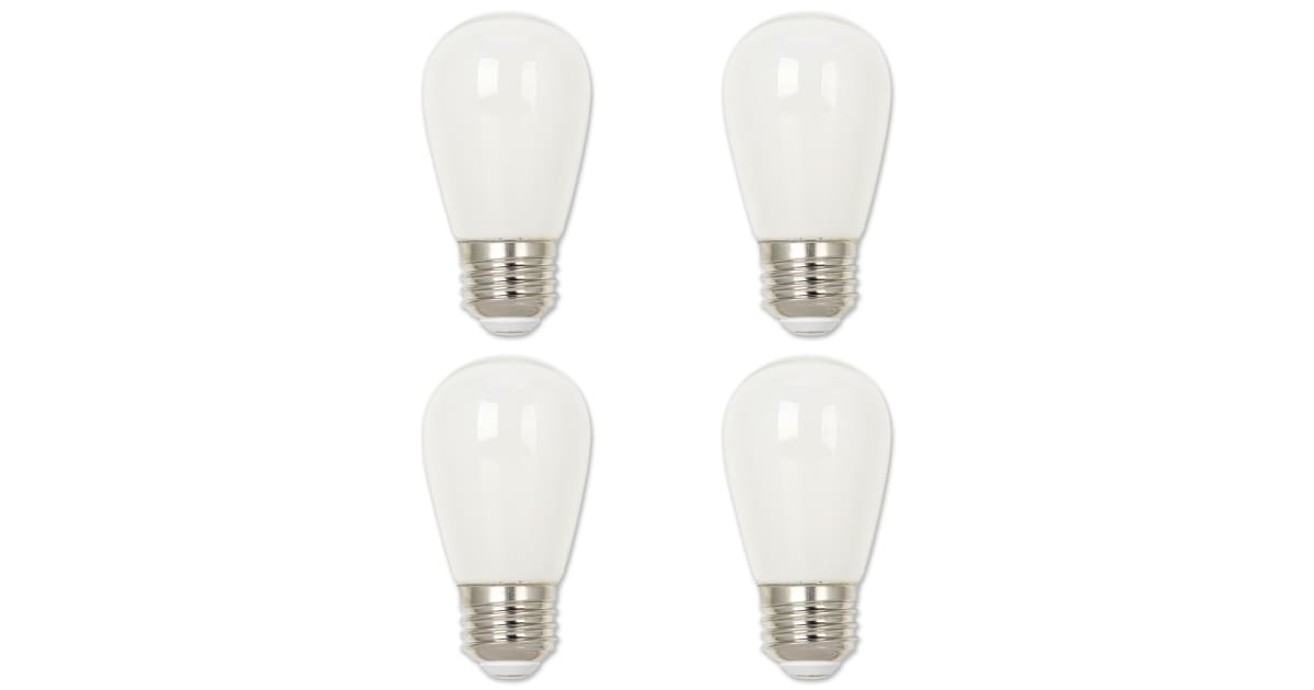 Westinghouse 5282020 Pack of (4) 1 Watt S14 Medium (E26) LED Bulbs- 120 ...