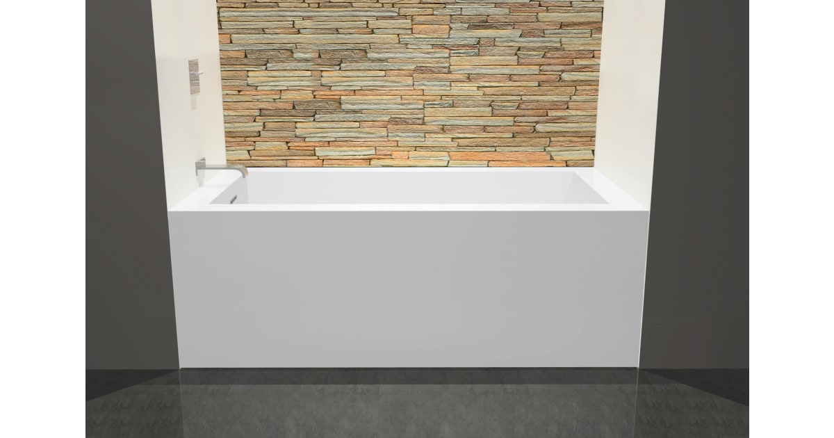 WETSTYLE BC1106-L-BN-MA CUBE 60" Three Wall Alcove WETMAR BiO Composite ...