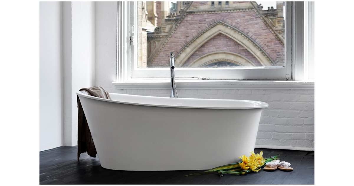 WETSTYLE BTP01-L-BN-COP-DA Tulip 65" Free Standing WETMAR BiO Composite ...