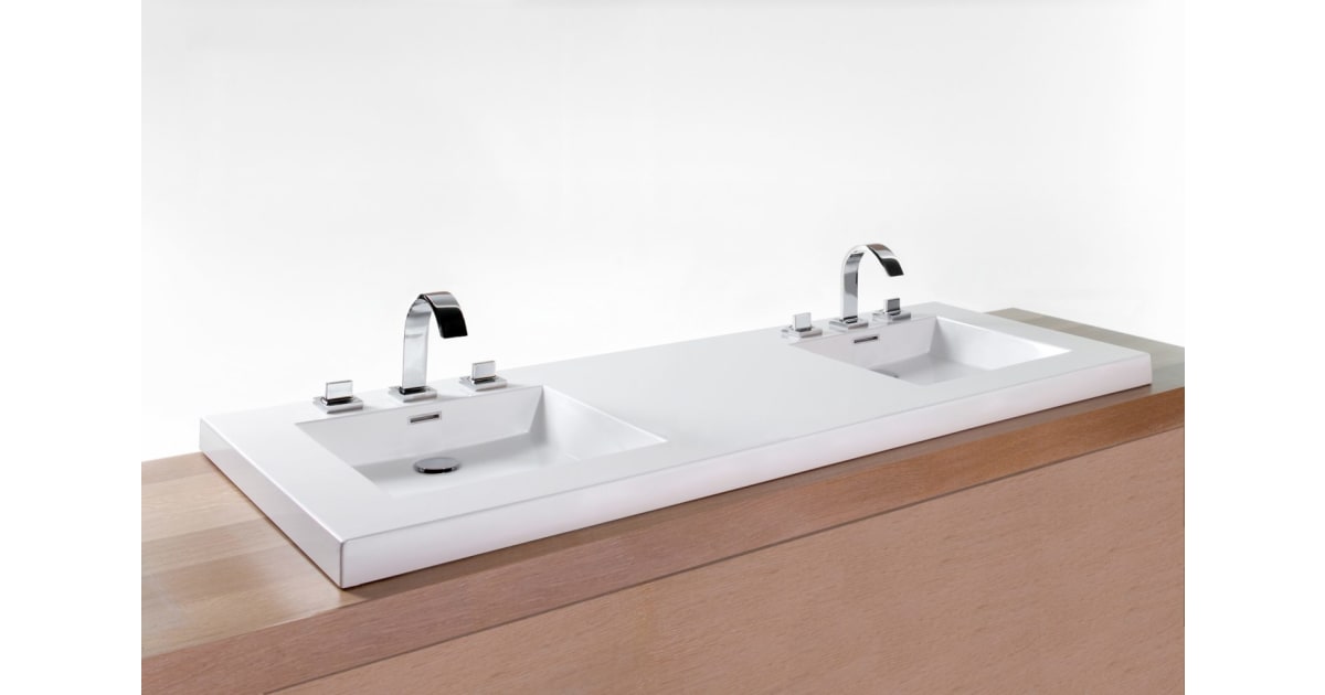 WETSTYLE OTL-148 CUBE 60" Rectangular WETMAR BiO Stone Composite Drop ...