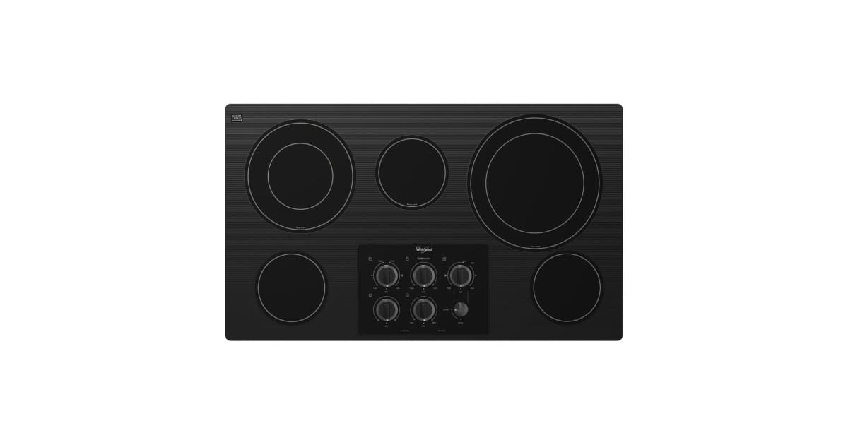 Whirlpool G7CE3635XB 36" Gold® Series Electric Ceramic Glass Cooktop ...