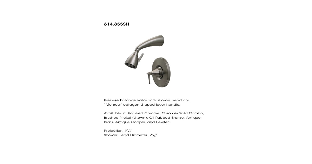 Whitehaus 614.855SHORB Single Handle Pressure Balanced Shower Only Trim ...