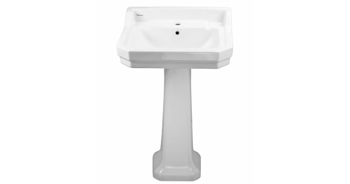 Whitehaus B112M-P China Series 21-1/2" Pedestal Bathroom Sink with 1 ...