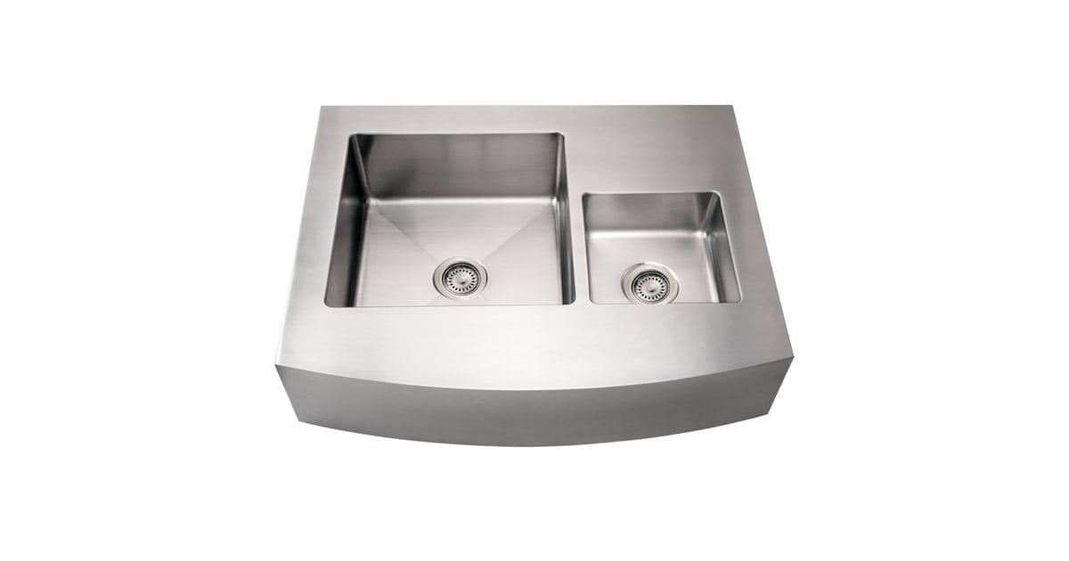 Whitehaus WHNCMDAP3629 Commercial Double Bowl Undermount Sink with ...