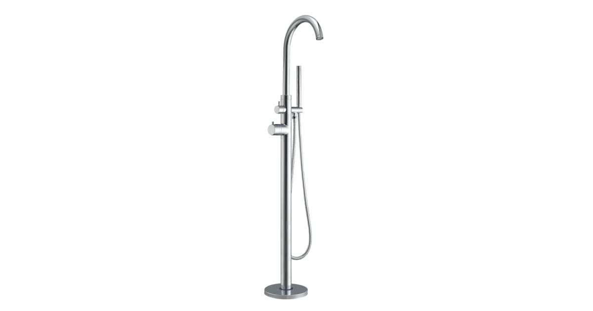 Whitehaus WHT7369S-C Bathhaus 46"H Floor Mounted Tub Filler with Hand ...