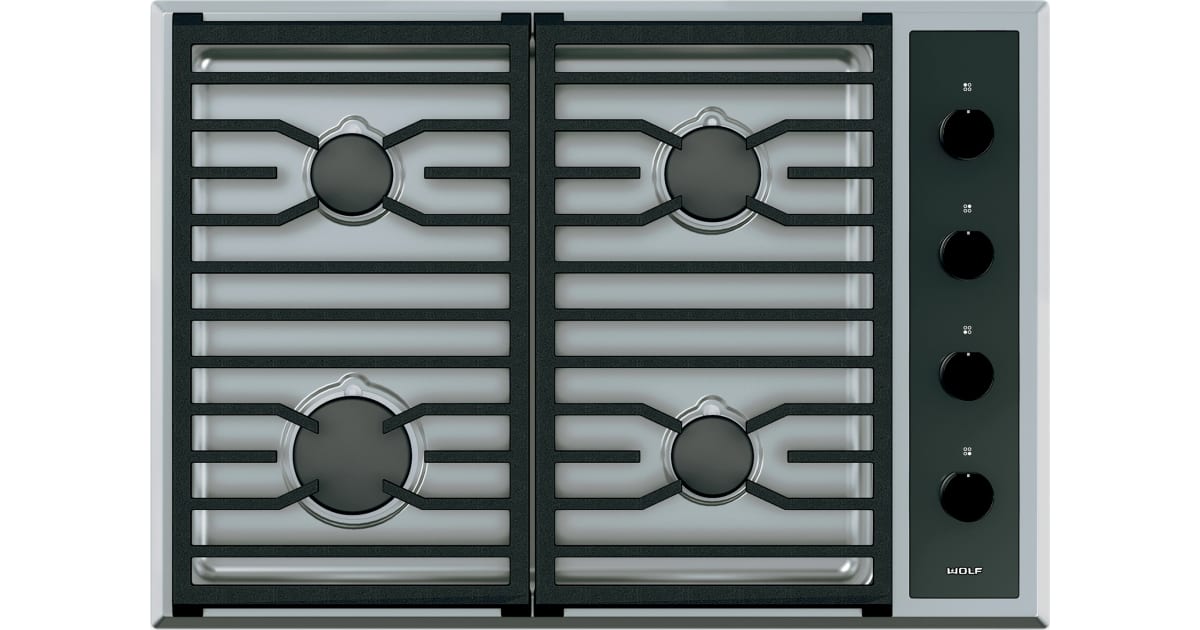 Wolf CG304T/S/LP 30 Inch Wide 4 Burner Transitional Liquid Propane ...