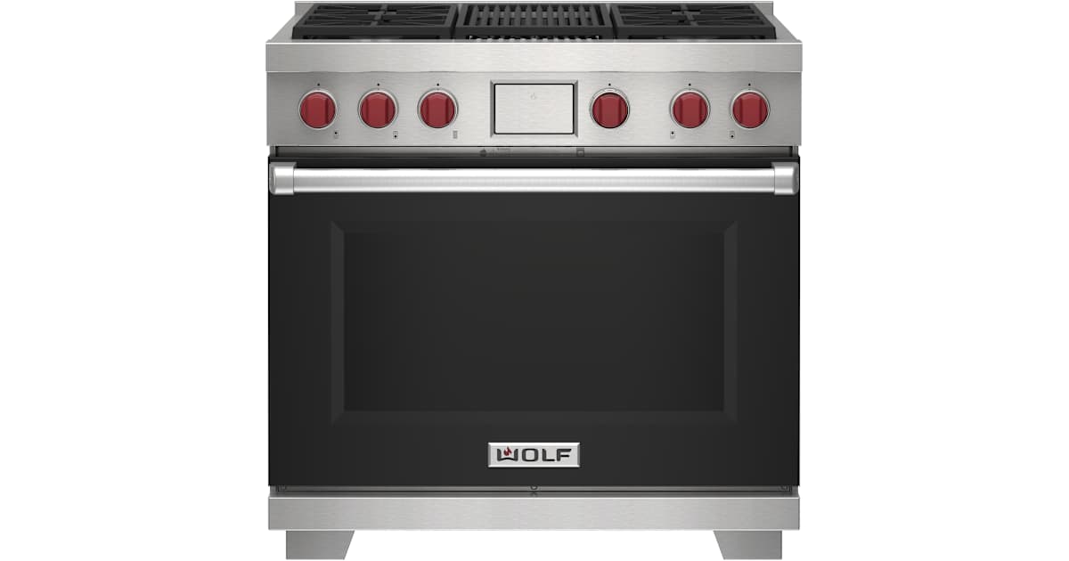 Wolf DF36450C/BK/P 36 Inch Wide 6.3 Cu. Ft. Free Standing Dual Fuel ...