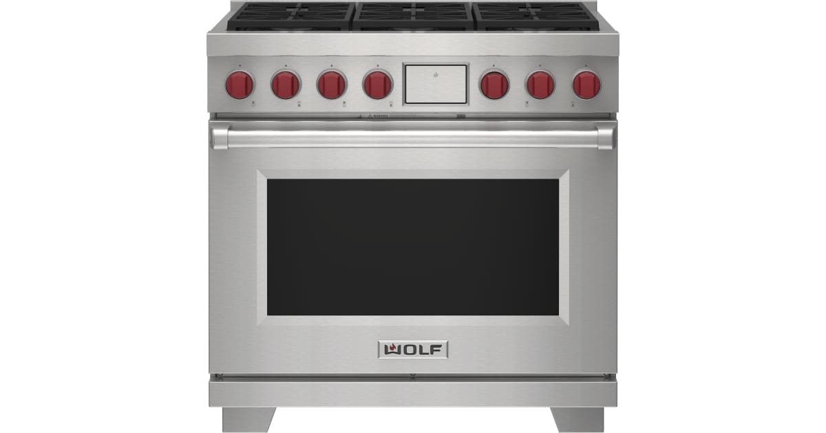 Wolf DF36650/S/P 36 Inch Wide 6.3 Cu. Ft. Free Standing Dual Fuel Range ...