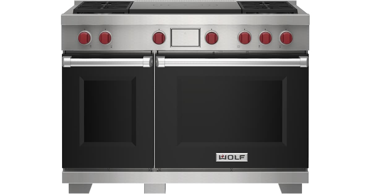 Wolf DF48450F/BK/P 48 Inch Wide 7.8 Cu. Ft. Free Standing Dual Fuel ...
