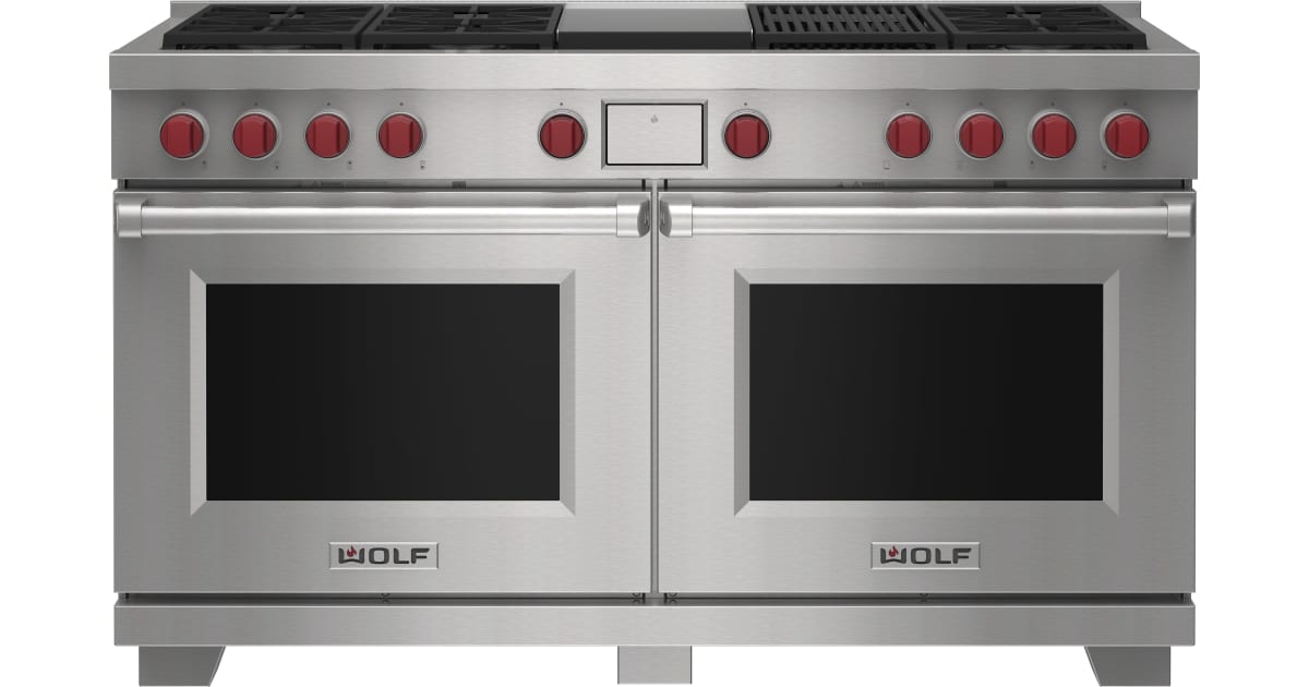 Wolf DF60650CG/S/P 60 Inch Wide 10.2 Cu. Ft. Free Standing Dual Fuel ...