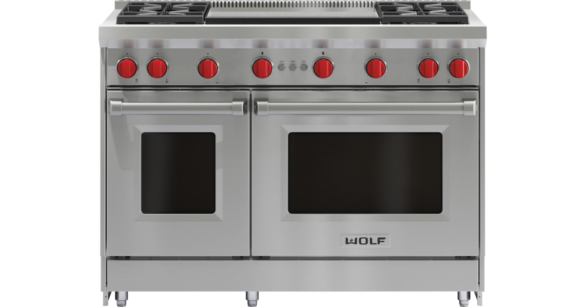 Wolf GR484DG 48 Inch Wide 7 Cu. Ft. Free Standing Gas Range with Dual ...