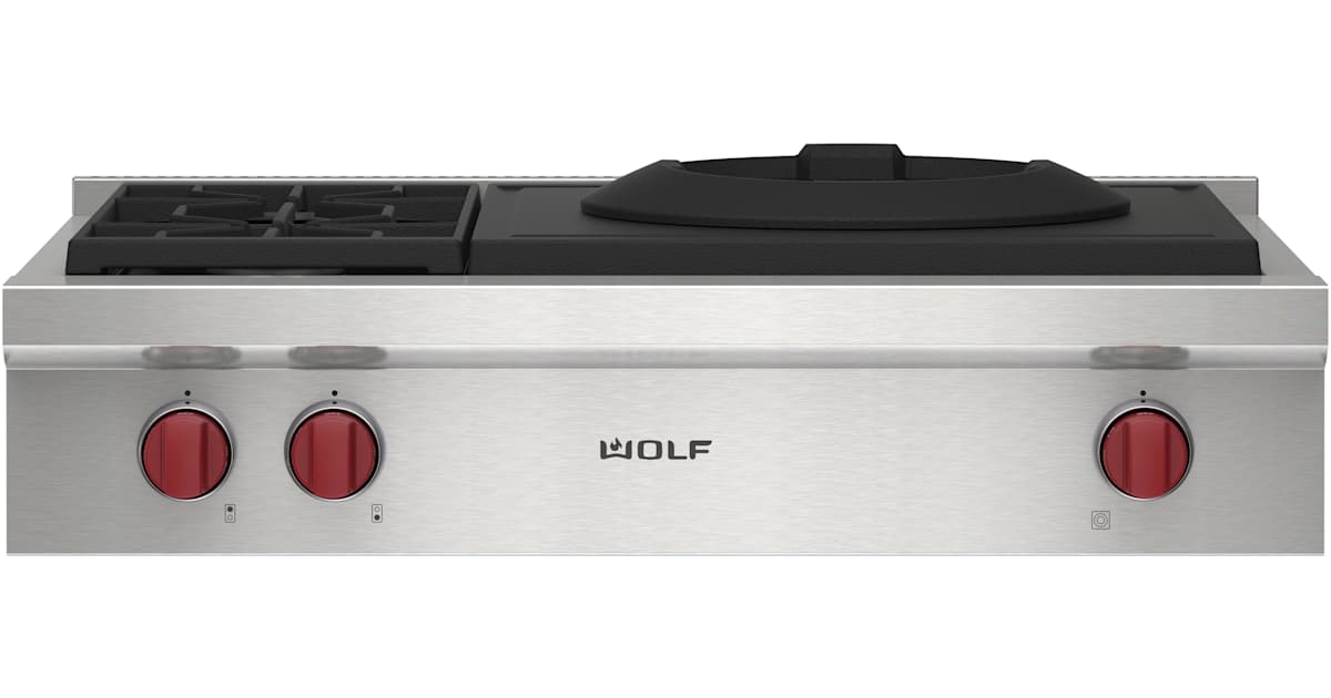 Wolf SRT362W-LP Professional Series 36 Inch Wide 3 Burner Liquid ...