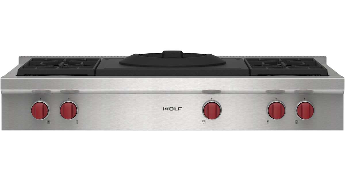 Wolf SRT484W Professional Series 48 Inch Wide 5 Burner Natural Gas ...