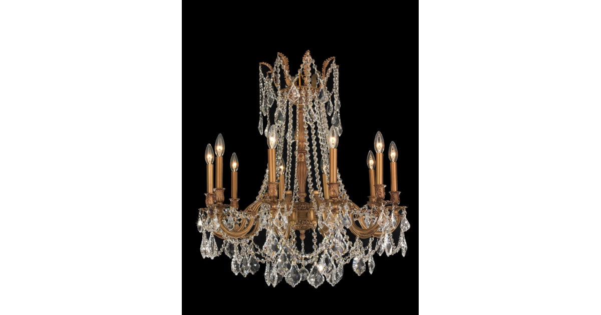 Worldwide Lighting W83308FG28-CL Windsor 10 Light Candle Style Crystal ...