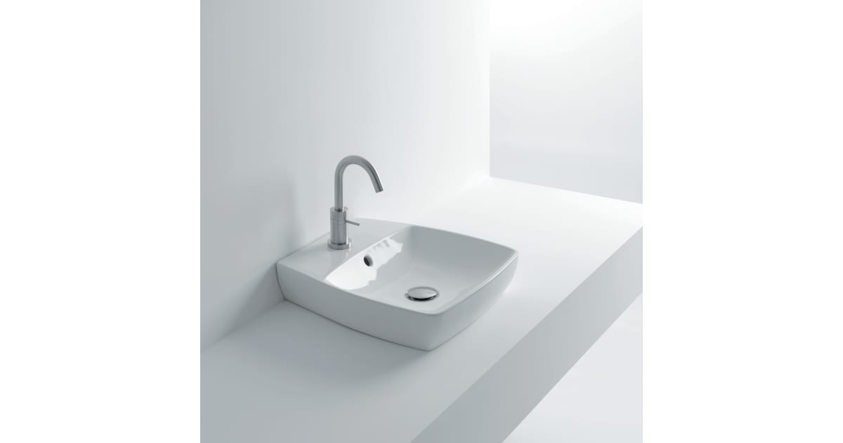 WS Bath Collections H10 40R 15-9/16" Ceramic Vessel / Wall Mounted ...