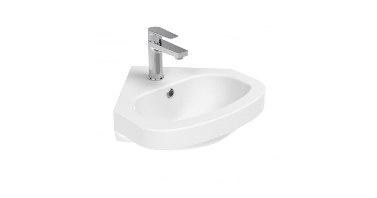 WS Bath Collections Basic 4145.01 WG Basic 17-7/8" Corner Ceramic Wall ...