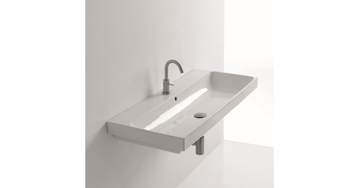 WS Bath Collections Normal 100 39-3/8" Ceramic Wall Mounted / Vessel ...