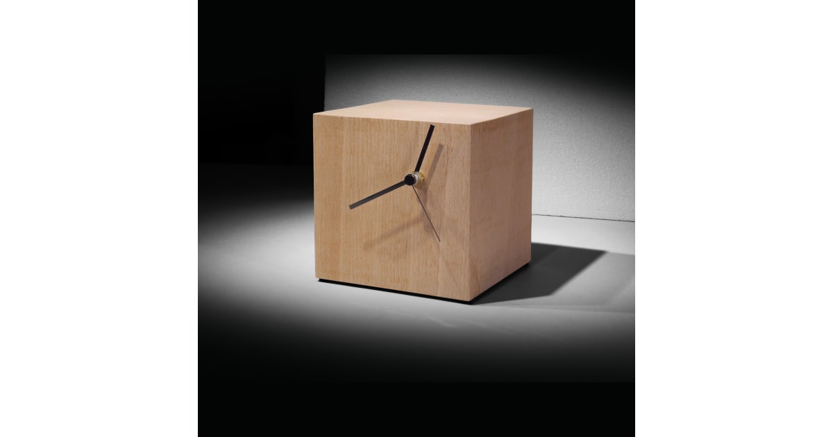 WS Bath Collections Quadra 15 Rustic 6" Wood Desk Clock | Ferguson Home