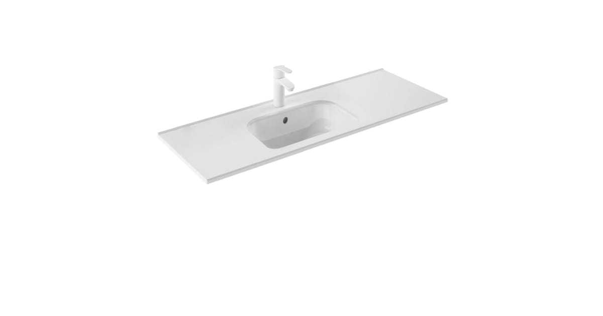 WS Bath Collections Slim 120 Slim 47-3/16" Rectangular Ceramic Drop In ...