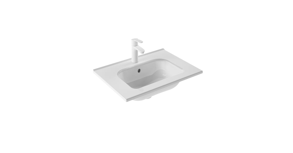WS Bath Collections SLIM 60 Slim 23-5/8" Rectangular Ceramic Drop In ...