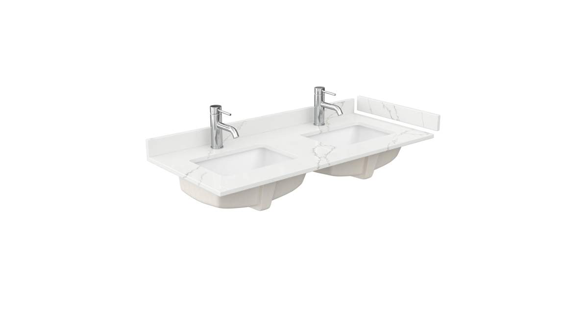 Wyndham Collection WCFQC148DTOPUNSGT 48" Quartz Vanity Top with ...