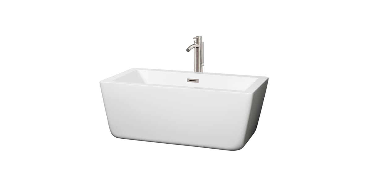 Wyndham Collection WCOBT100559ATP11BN Laura 59" Free Standing Acrylic ...