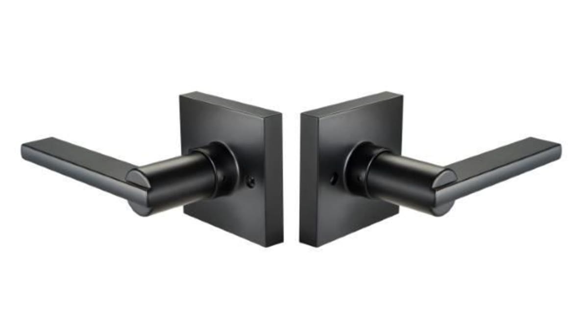 Yale YR11SBSQBLK Seabrook Passage Door Lever Set with Square Rose from ...