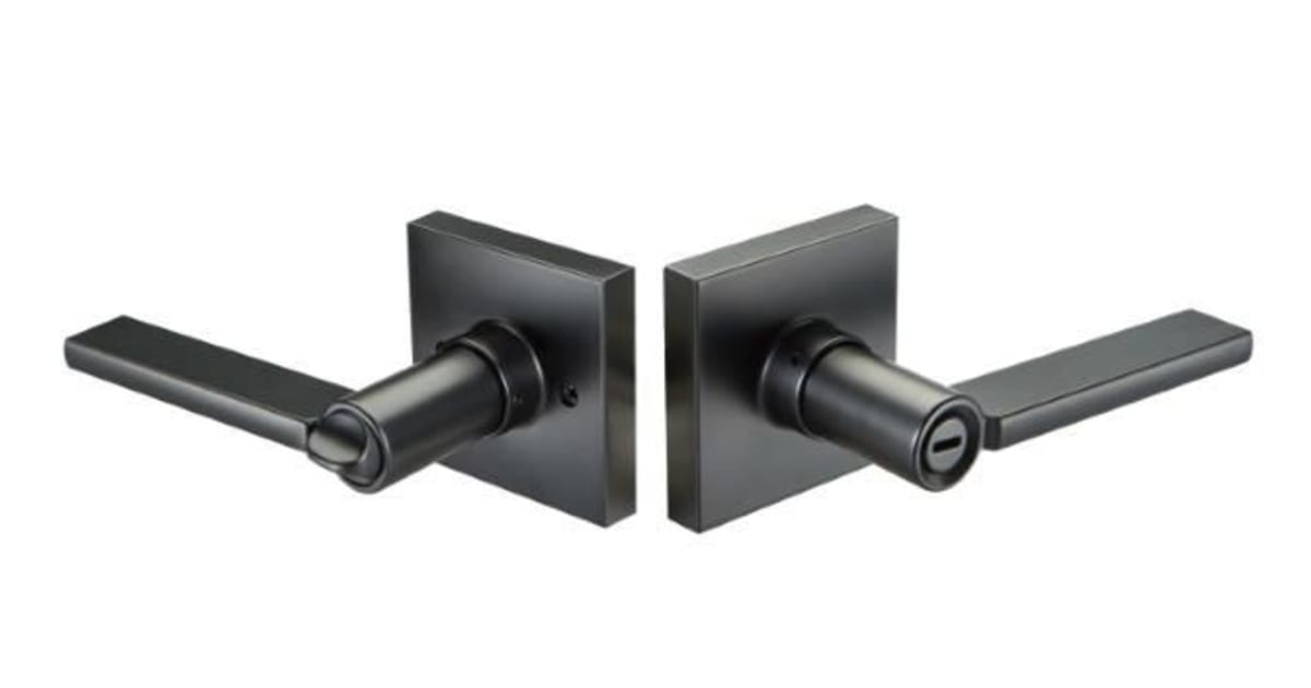 Yale YR21SBXSQBLK Seabrook Privacy Door Lever Set with Square Rose from ...