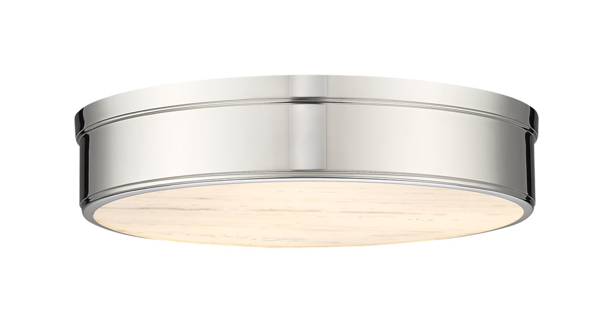 Z-Lite 1944F22-PN-LED Anders 3 Light 22" Wide LED Flush Mount Drum ...