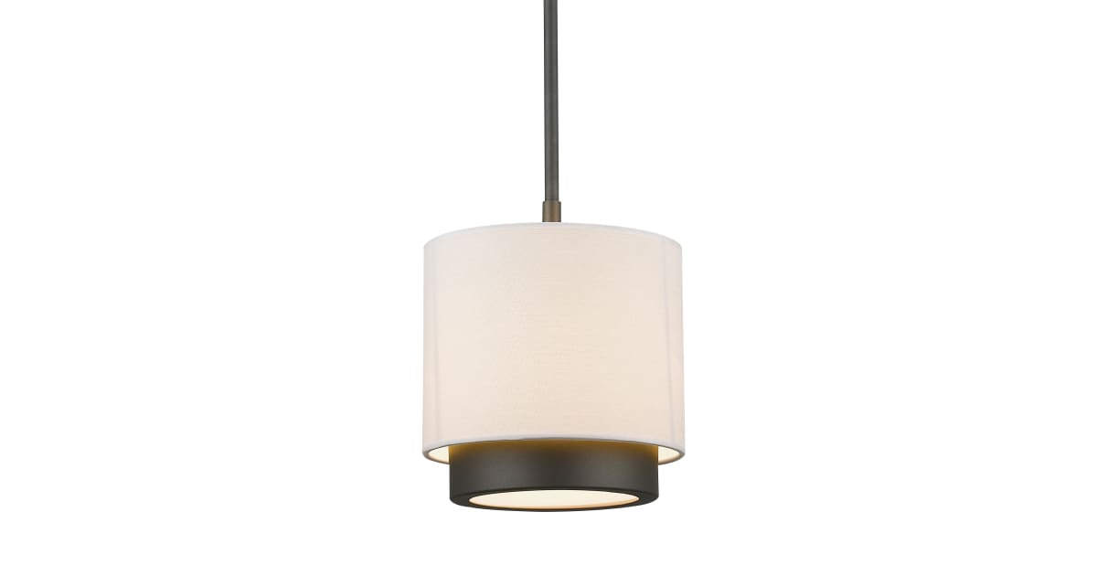 Z-Lite 196-8 Jade 1 Light Pendant with White Fabric Shade | Ferguson Home