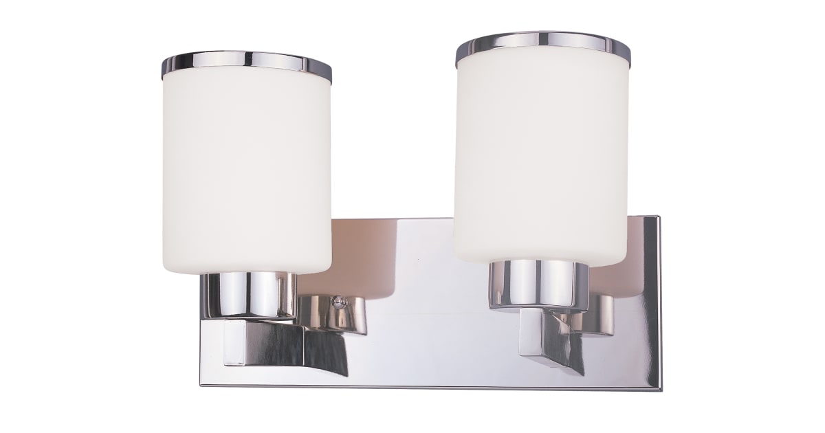 Z-Lite 313-2V-CH Cosmopolitan 2 Light Bathroom Vanity Light with White ...