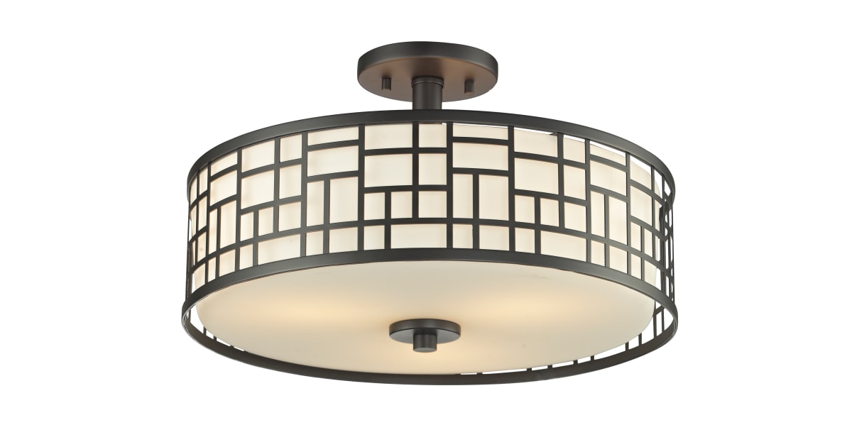 Z-Lite 329-SF16-BRZ Elea 3 Light Semi-Flush Ceiling Fixture with Matte ...