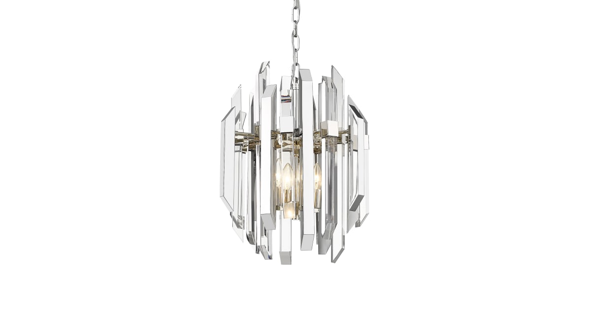 Z-Lite 4006-4PN Bova 4 Light 17" Wide Crystal Chandelier | Ferguson Home