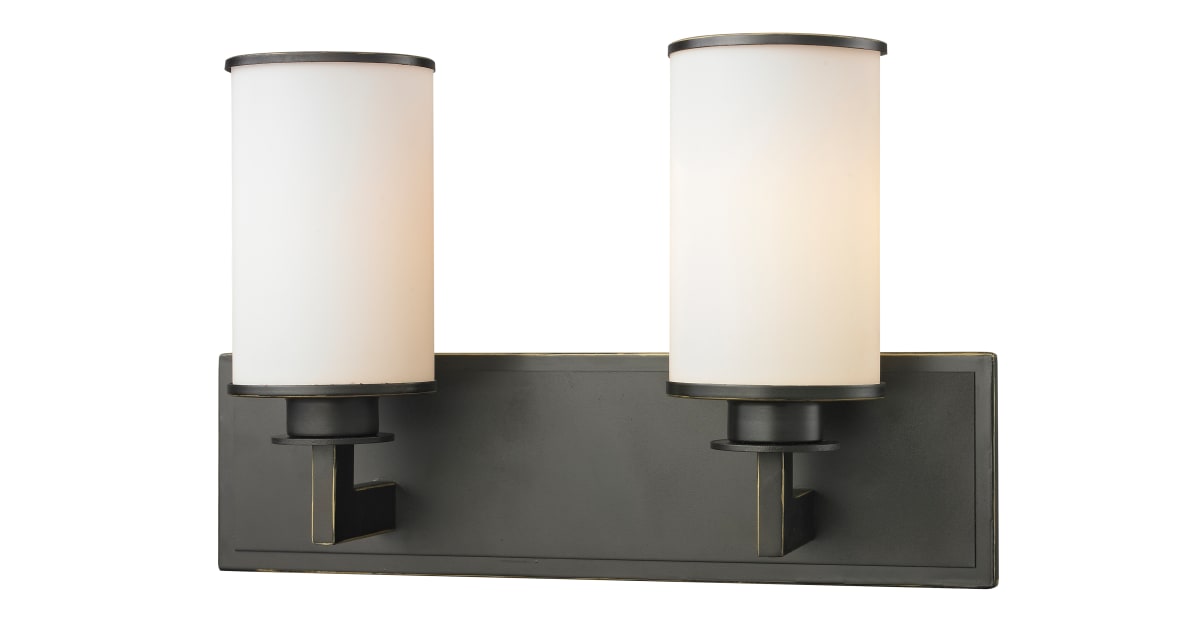 Z-Lite 413-2V Savannah 2 Light Bathroom Vanity Light with Matte Opal ...