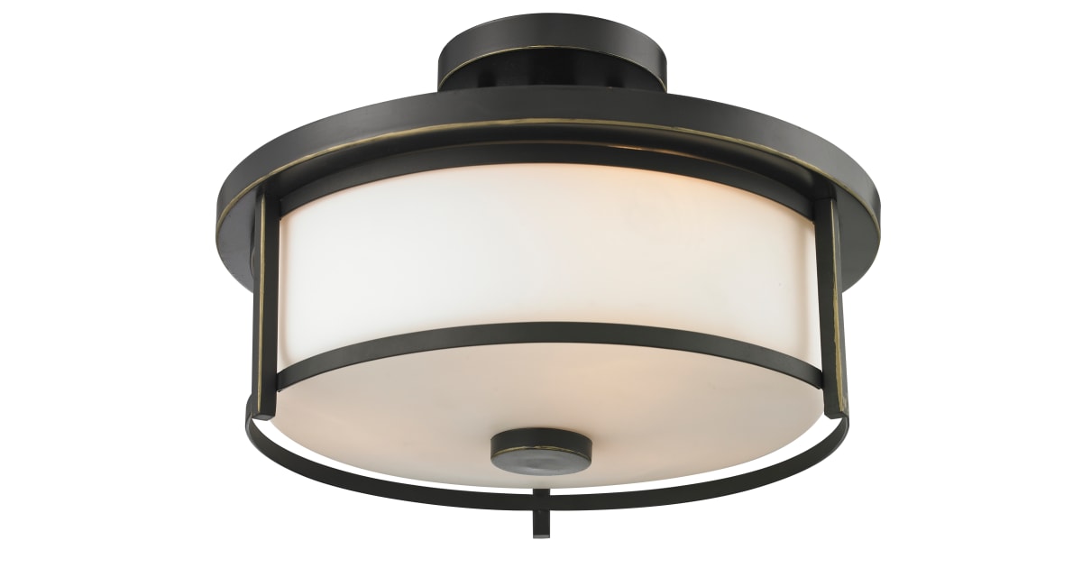 Z-Lite 413SF14 Savannah 2 Light Semi-Flush Ceiling Fixture with Matte ...