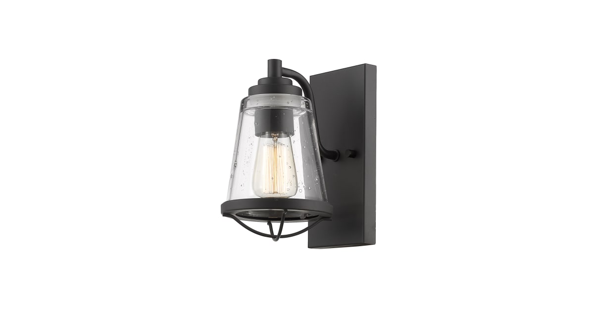 Z-Lite 444-1S-BRZ Mariner 9" Tall Bathroom Sconce with Seedy Glass ...