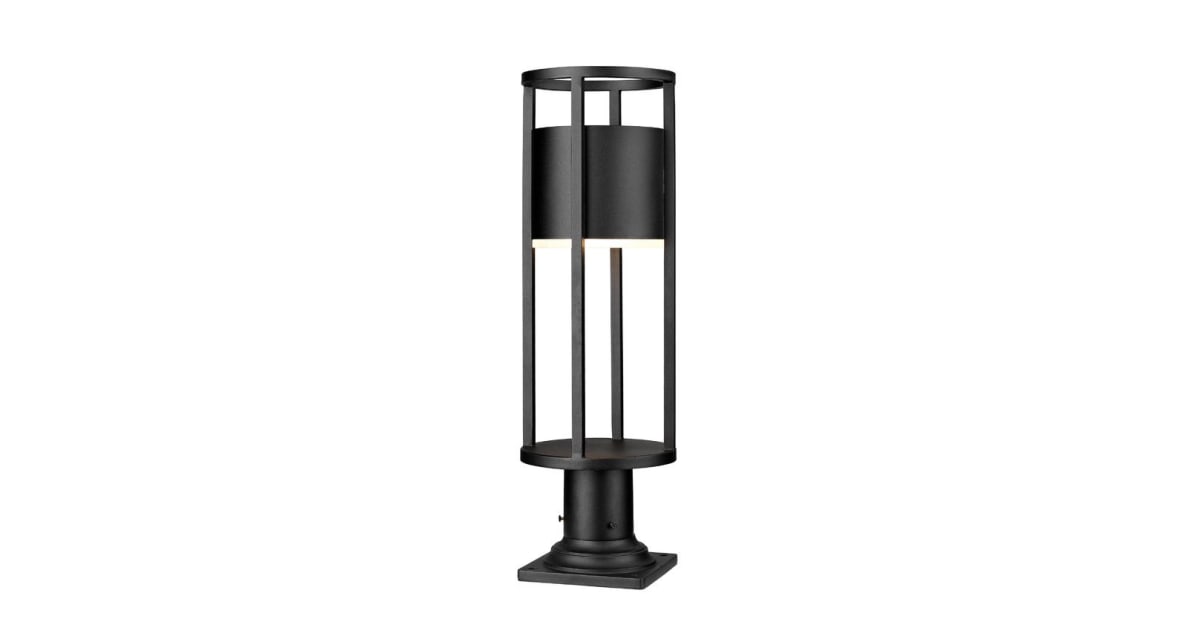 Z-Lite 517PHM-533PM-BK-LED Luca 24" Tall LED Cylinder Pier Mount Post ...