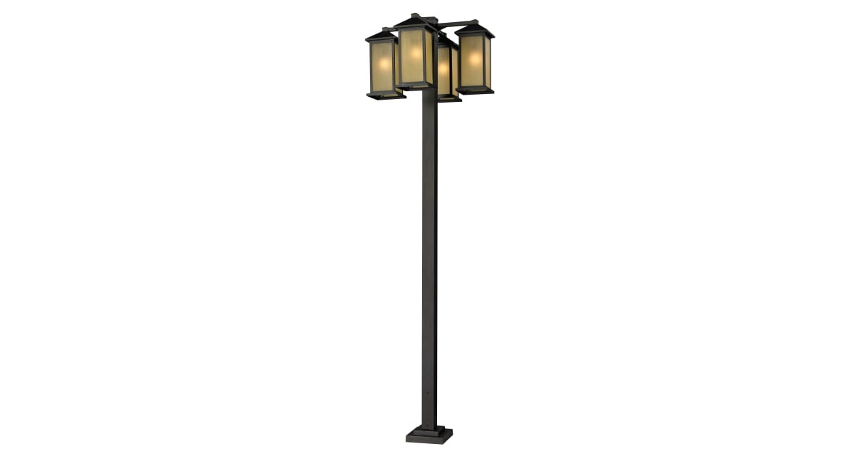 Z-Lite 548-4-536P-ORB Vienna 4 Light Outdoor Post Light with Tinted ...