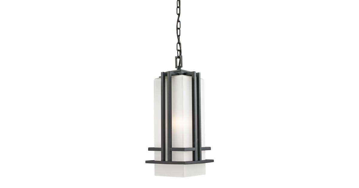 Z-Lite 549CHB-BK Abbey 18" Tall 1 Light Outdoor Pendant with Matte Opal Shade | Ferguson Home