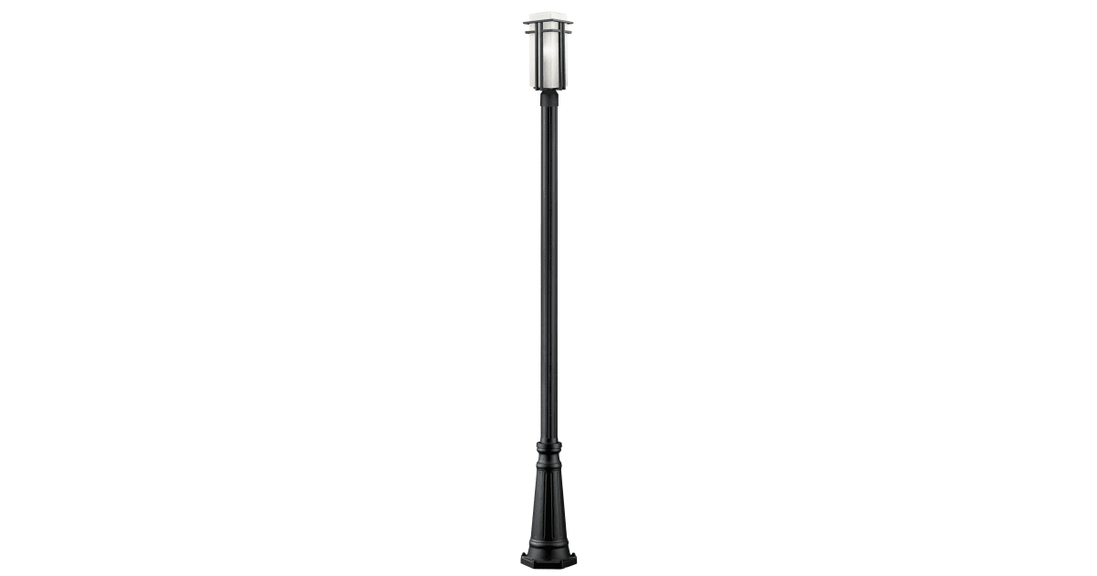 Z-Lite 549PHBR-519P-BK Abbey 1 Light Outdoor Post Light with Matte Opal Shade | Build.com