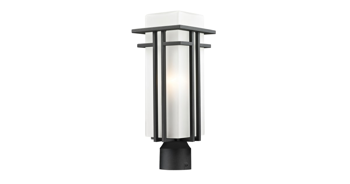 Z-Lite 549PHM-BK-R Abbey 1 Light Outdoor Post Light with Matte Opal Shade | Ferguson Home