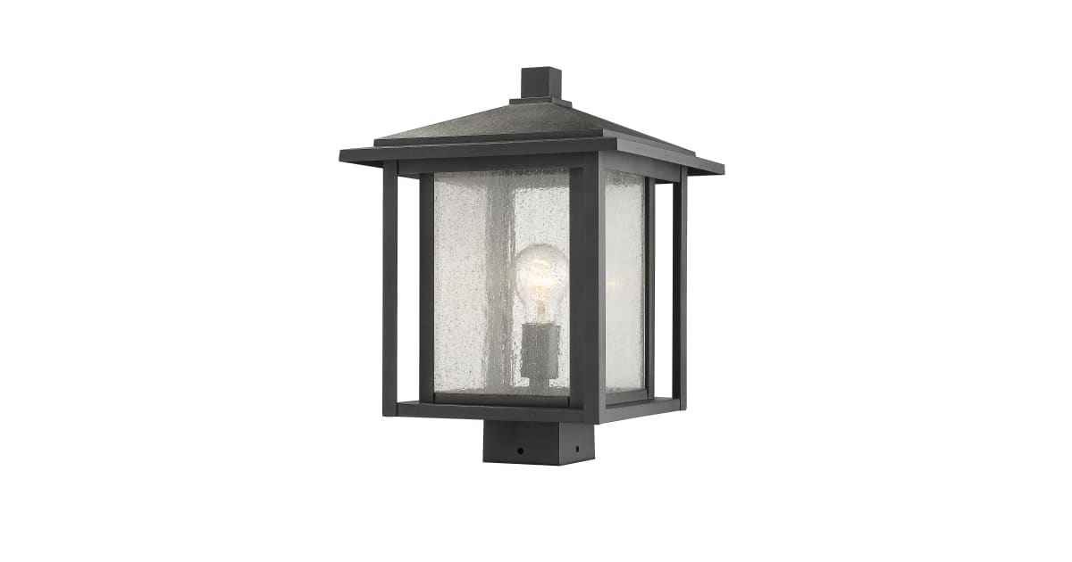 Z-Lite 554PHBS-BK Aspen Single Light 15" Tall Outdoor Single Head Post Light | Ferguson Home