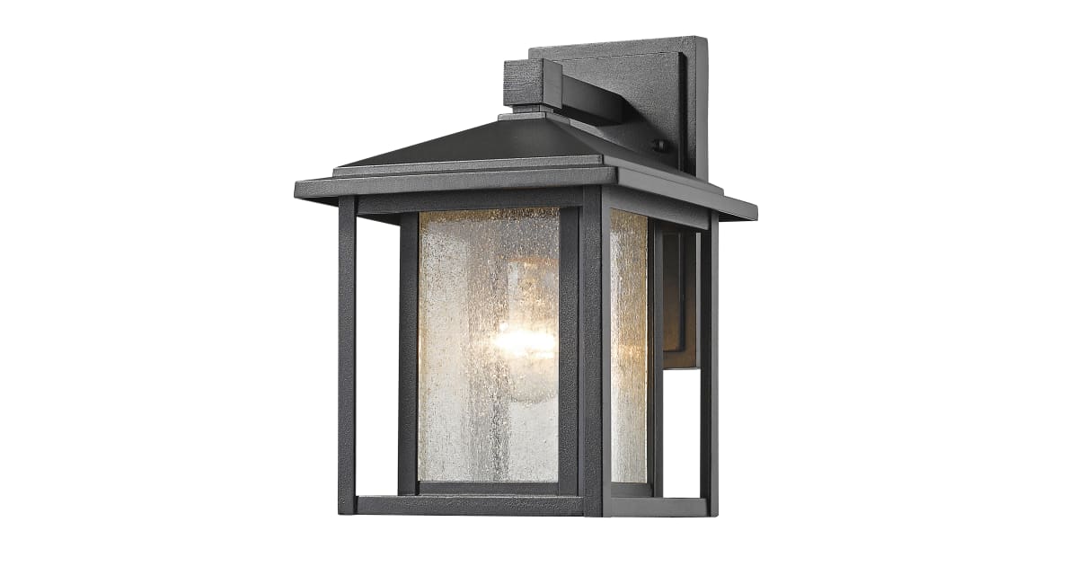 Z-Lite 554S-BK Aspen 10" Tall 1 Light Dual Frame Wall Sconce with Seedy Glass | Ferguson Home