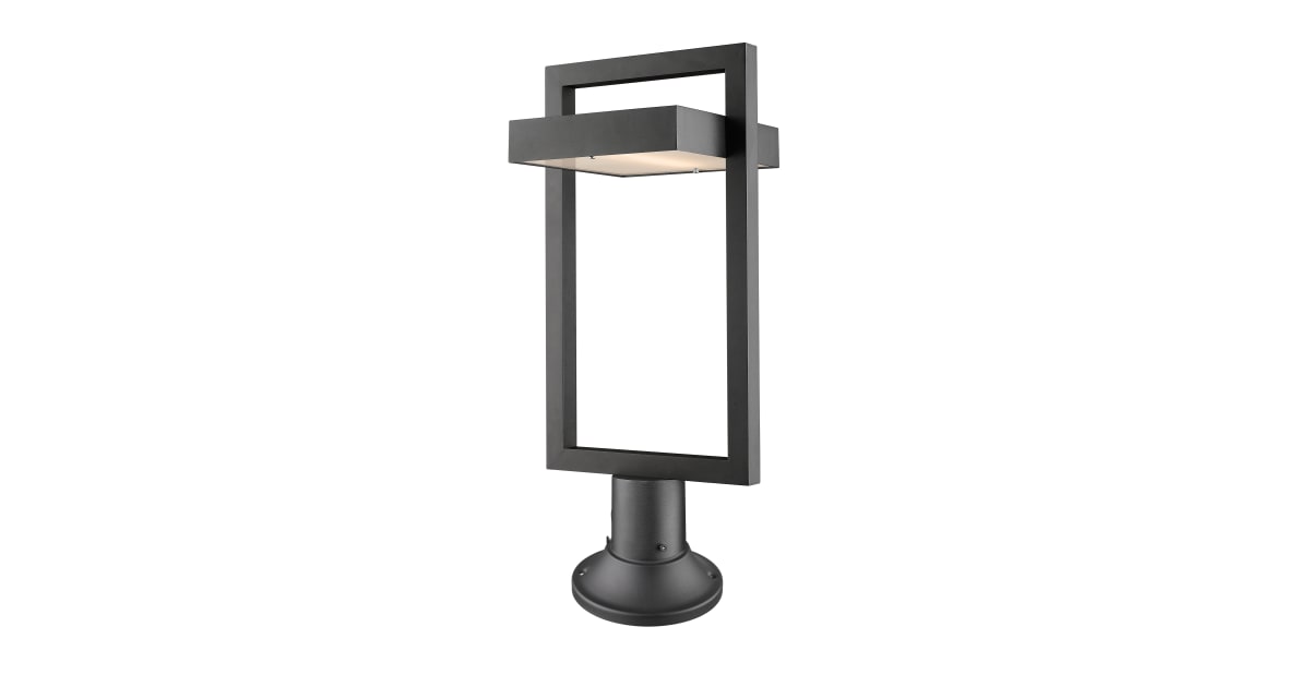Z-Lite 566PHBR-553PM-BK-LED Luttrel 26" Tall LED Outdoor Round Base ...